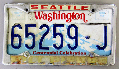 1987 - 1990 WASHINGTON LICENSE PLATE with SEATTLE BILL PIERRE METAL ...