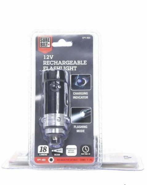 2 Sure Bilt 12v Rechargeable Flashlight 18 Lumens Charging Indicator 80 ...