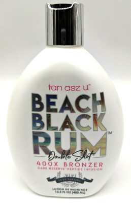 Beach Black Rum Tan Asz U Tanning Bed Lotion 13.5 oz Double Shot 400X ...