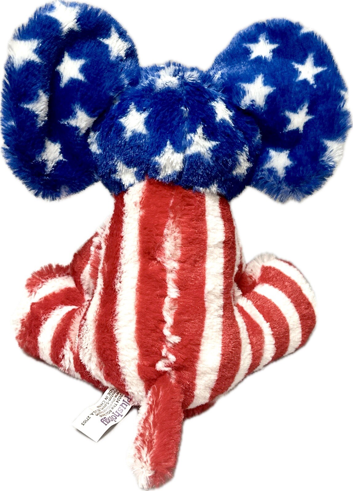 7” Plushology US Flag Elephant Plush Toy Stars Stripes Patriotic ...