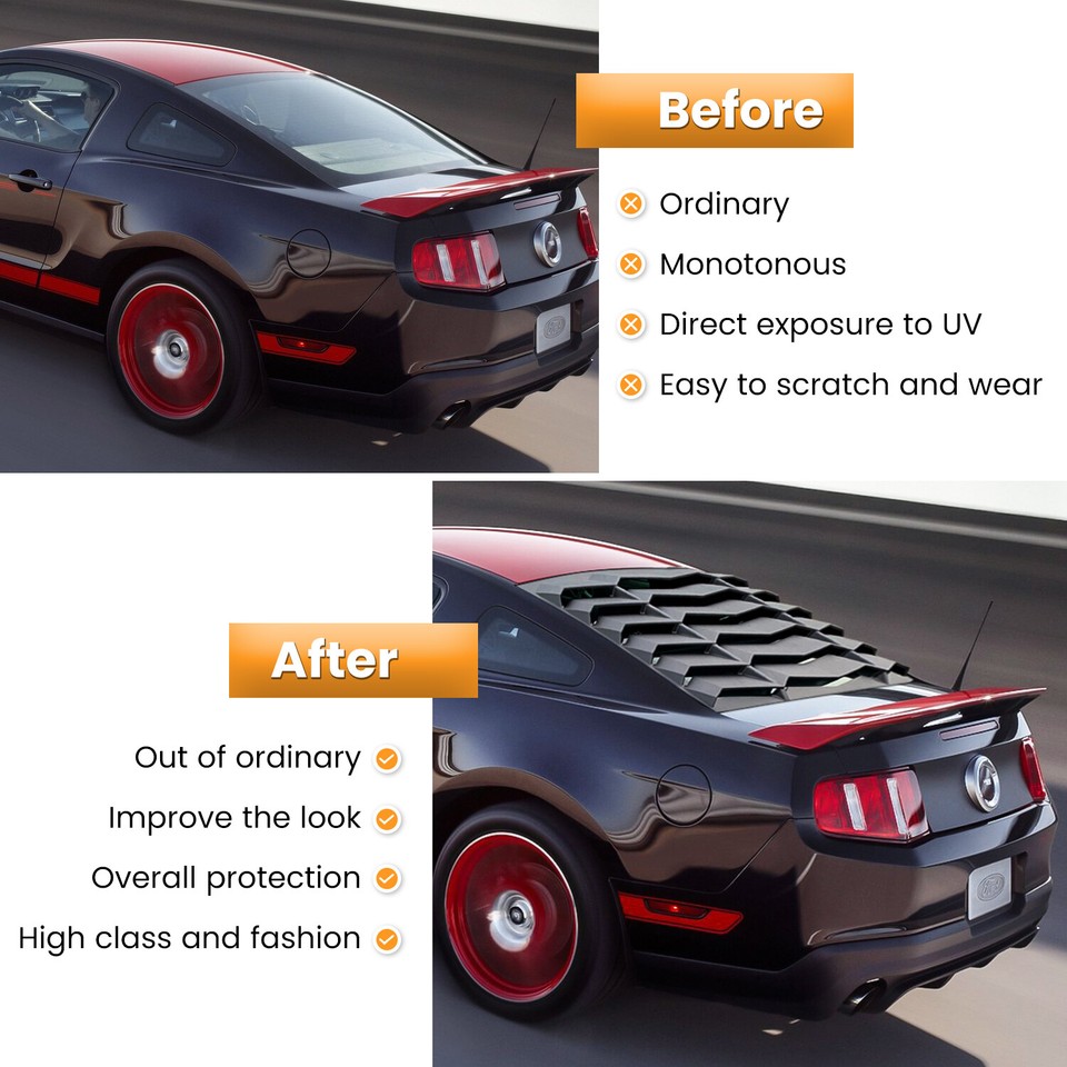 For Ford Mustang 2005-2014 Rear Window Louver Cover Windshield Sun ...