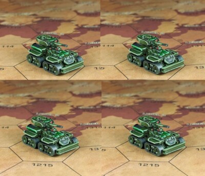Battletech Alternative - Mitras Light Tanks x4 w/ Hex Bases (6mm scale ...