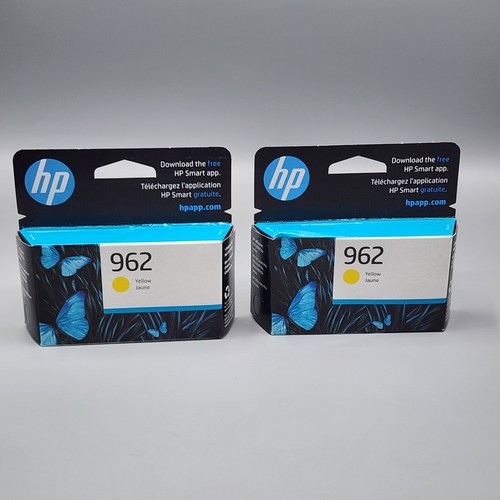 Lot of TWO - HP 962 Yellow Original Ink Cartridges 3HZ98AN #140 NEW | eBay