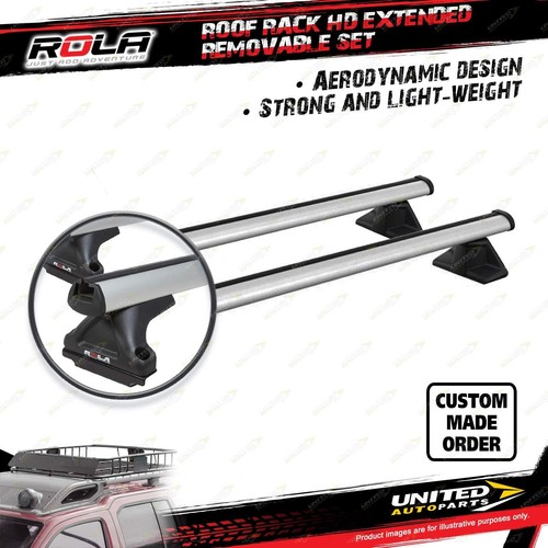 2 x Rola 1650mm HD Extended Removable Roof Rack Bars Commercial RM ...