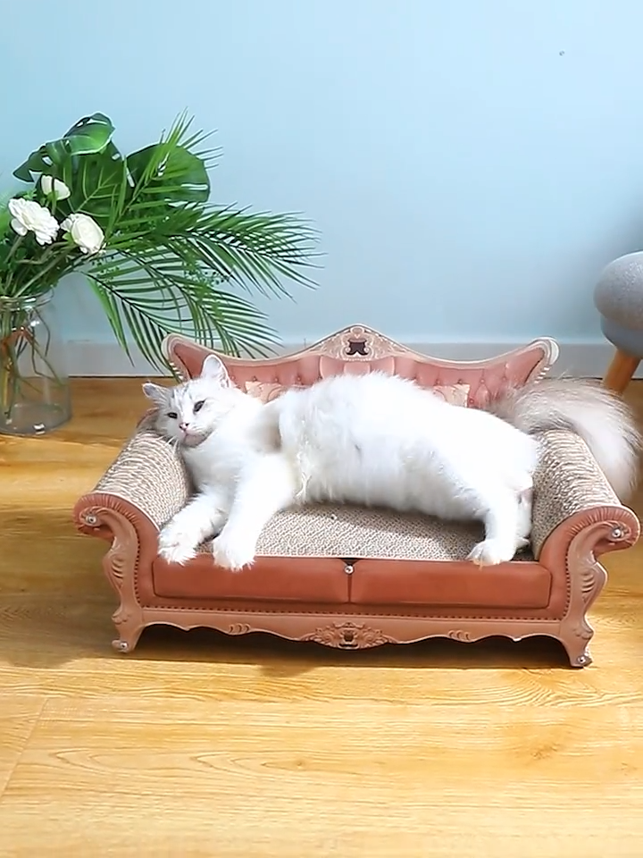 Luxury Cat Scratcher Thick Cardboard Cat Couch with Scratch Pad ...