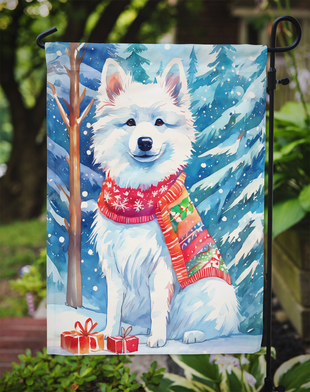 American Eskimo Christmas Flag Garden Size DAC3333GF | eBay