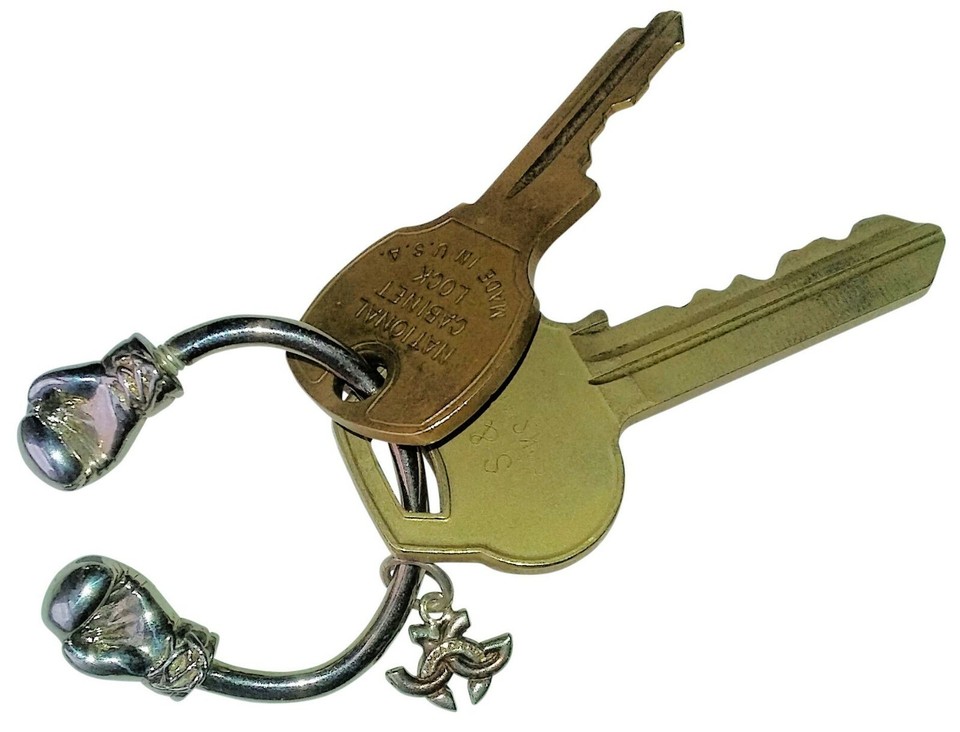 NEW Boxing Glove Key Ring-Sterling Silver-Stay in the game (life) never ...