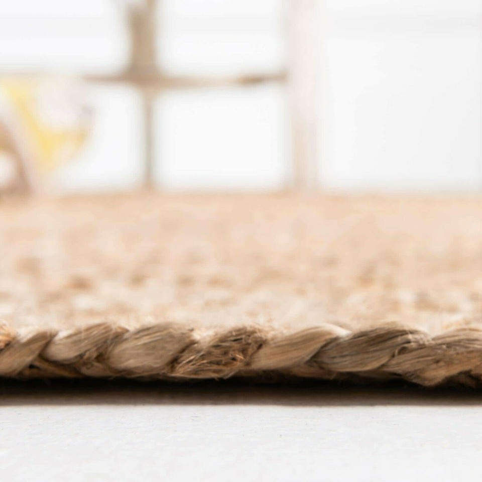 Rug Natural Jute Carpet Round Braided Jute Area Rug Farmhouse Rustic ...