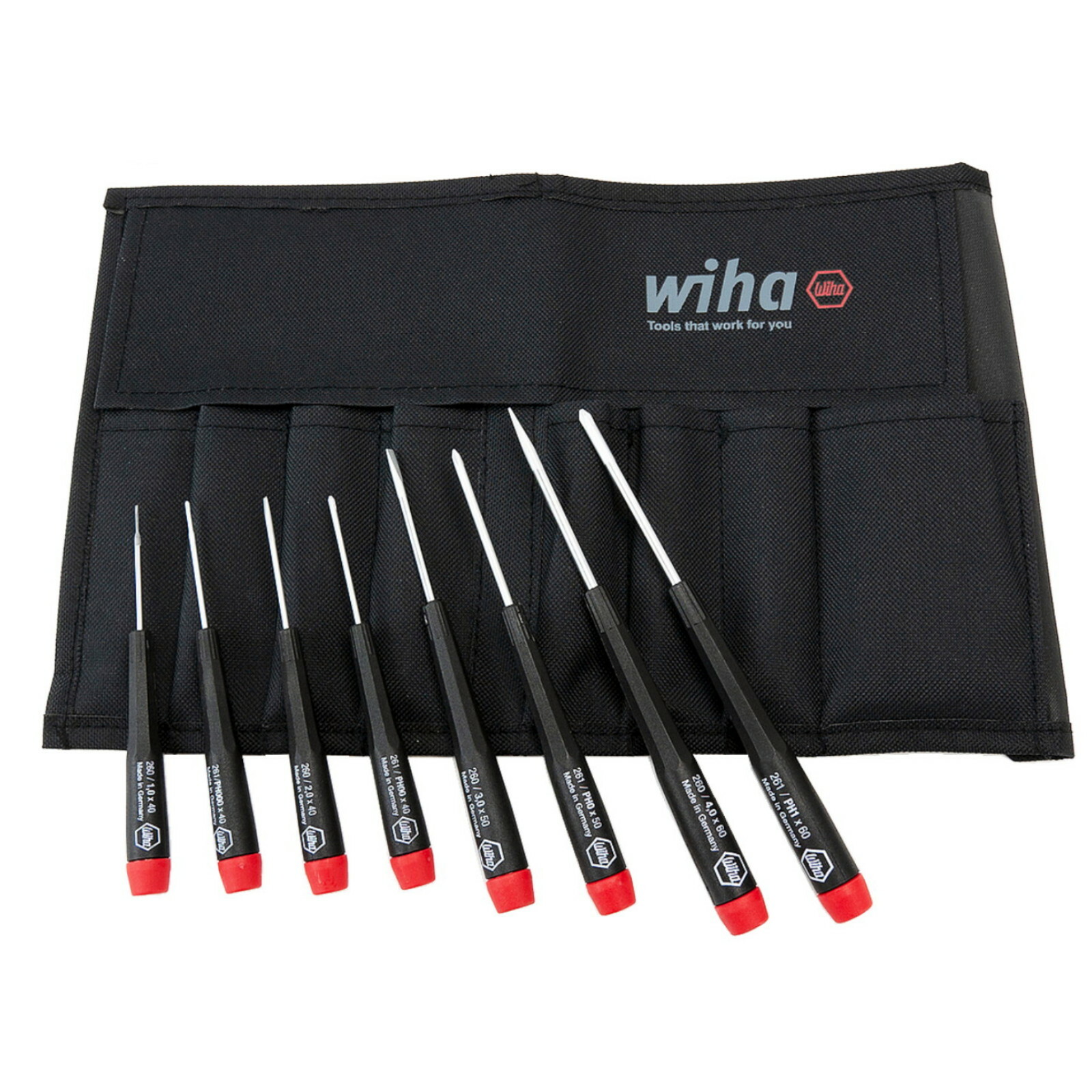 Wiha 8pc Mini Precision Slotted/Phillips Screwdrivers Set in Canvas ...