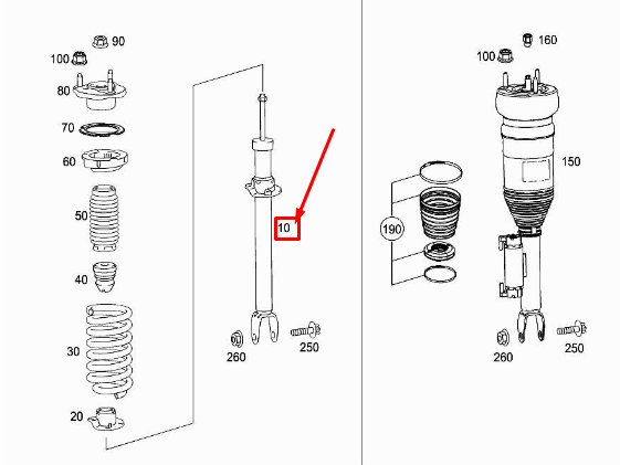 MERCEDES-BENZ C W205 FRONT SHOCK ABSORBER A2053200230 GENUINE for sale ...