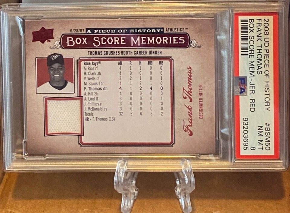 2008 Upper Deck Piece of History Box Score Mem Jersey Red Frank Thomas POP 2 | eBay