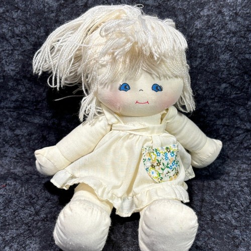 Baby Gund Cloth Doll Vintage My First Dolly Taiwan Yarn Hair Blue Eyes ...