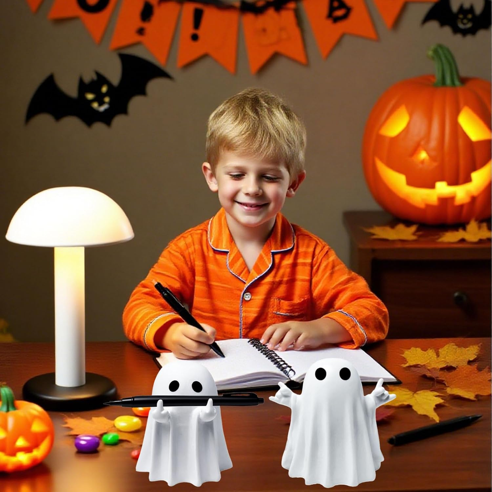 2PCS Cute Ghost Statue Figurine Mini Ghosts Small Scary Ghost Figurines ...