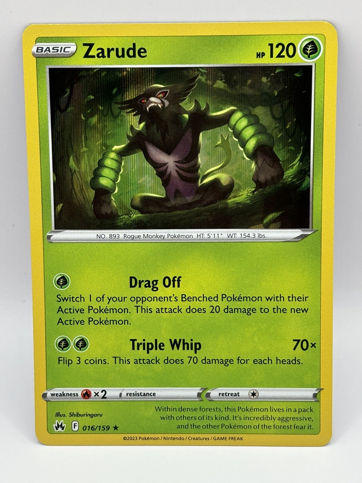 Pokémon TCG Zarude Crown Zenith 016/159 Holo Holo Rare | eBay