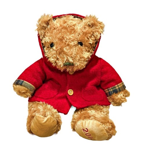 Animal Adventure Teddy Bear Plush Brown Red Pea Coat 14 Inch Stuffed ...