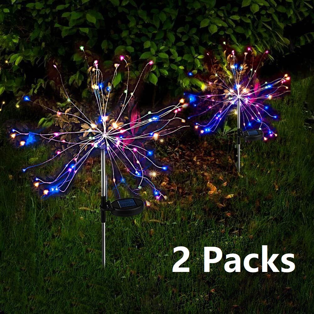 Led Solar Powered Firework Starburst Light Outdoor Lamp Garden Plant ...