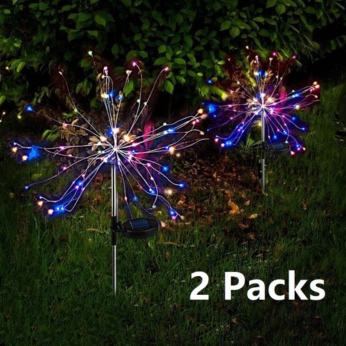 Led Solar Powered Firework Starburst Light Outdoor Lamp Garden Plant ...