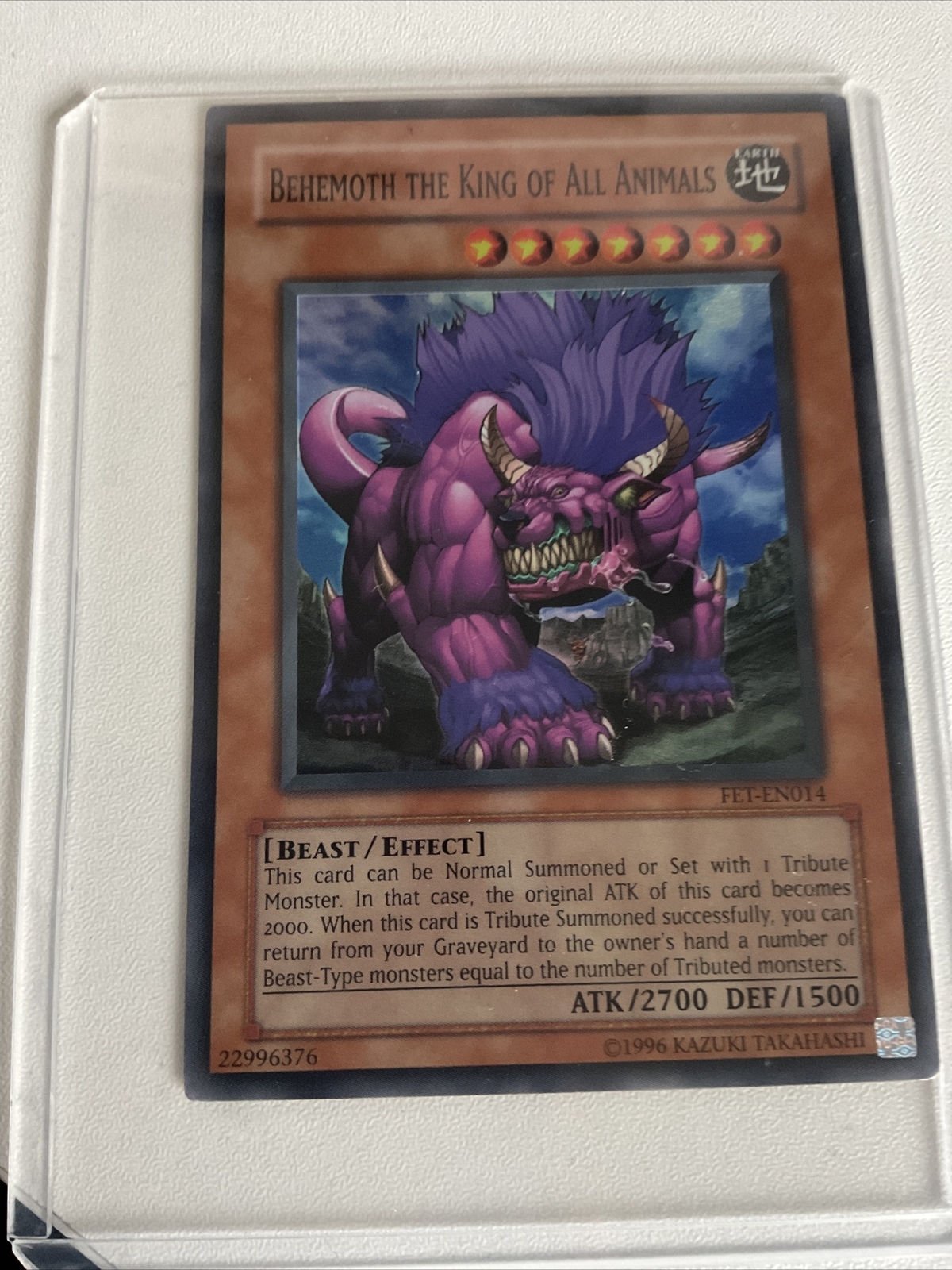 Played Yugioh FET-EN014 Behemoth The King of All Animals Super Rare Unl ...