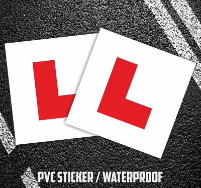 2 x LEARNER STICKER L Plate Stickers Legal Learner Driver Sticker Self ...