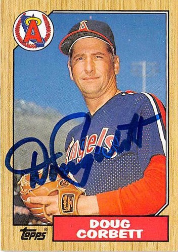 Doug Corbett autographed baseball card (California Angels) 1987 Topps ...