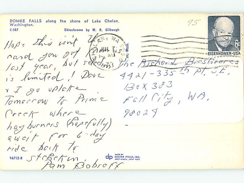 Chrome WATERFALL SCENE Domke Falls - Near Everett & Spokane & Seattle ...