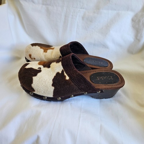 Vintage Y2k MUDD Cow Print Brown Clogs Mule Size 9 EUC | eBay