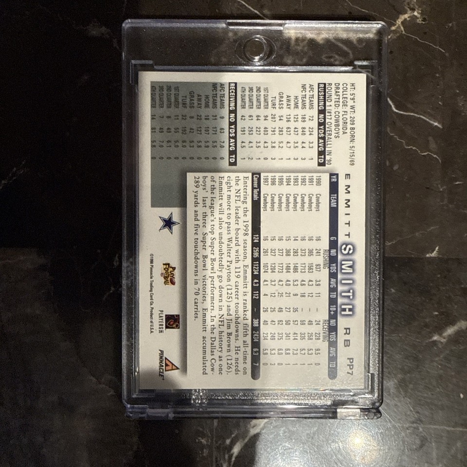 1998 Score Artist’s Proof EMMITT SMITH #PP7 Rare Parallel - Dallas ...