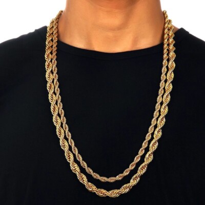 Hip Hop Style Fashion 4mm 24" & 5mm 30" Bling Rope Chain 2 Necklace ...