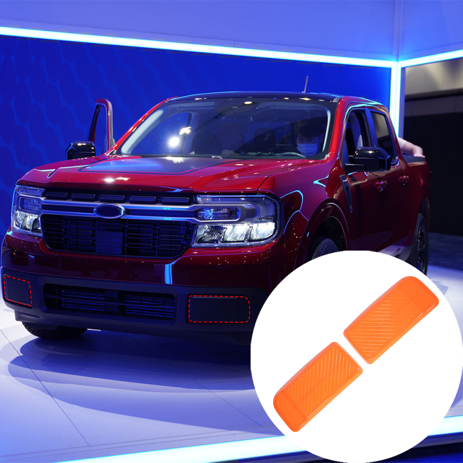 For Ford Maverick Lariat 2022-2023 ABS Orange Car Front Bumper Panel ...