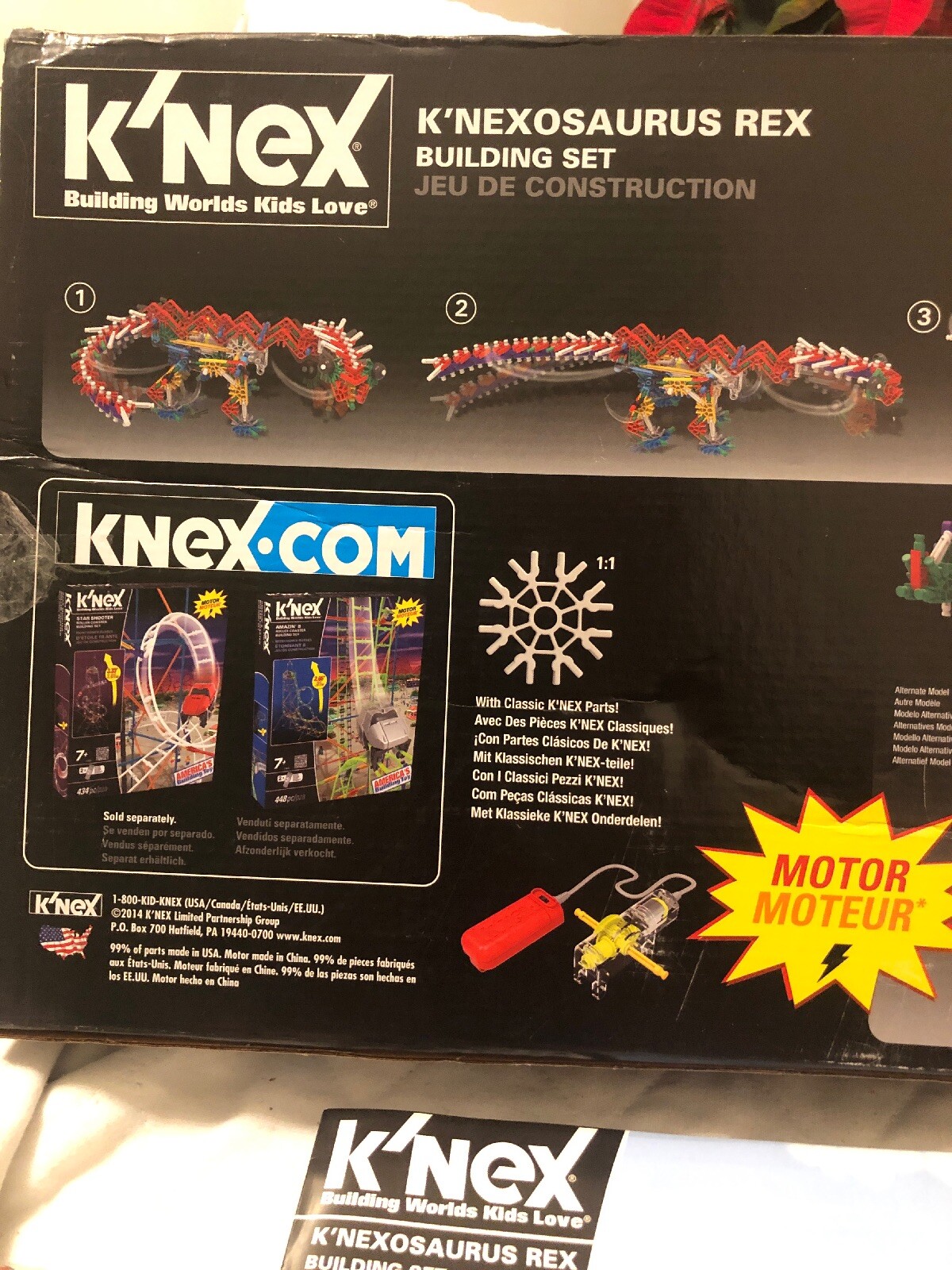 K'NEX K'NEXOSAURUS REX Building SET with Motor 255 piece DINOSAUR Kit ...