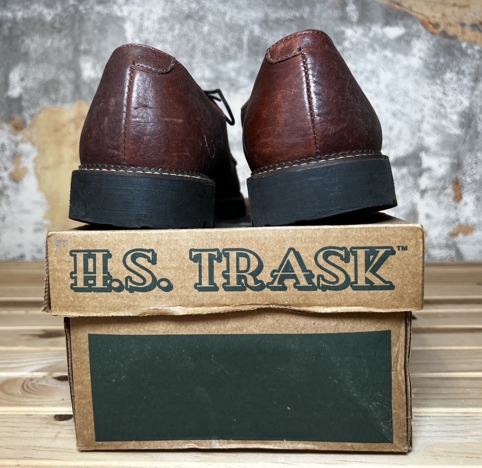 HS Trask Brown Gallatin Bison Raisin Leather Oxford Shoes Mens Size 13 ...
