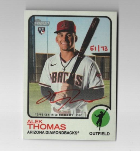 ALEK THOMAS AUTO 2022 TOPPS HERITAGE BASEBALL RED /73 AUTOGRAPH ARIZONA ...