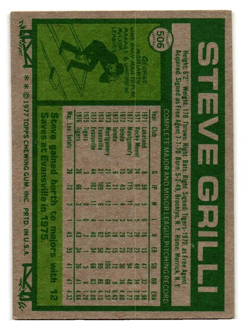 1977 Topps - #506 Steve Grilli for sale online | eBay
