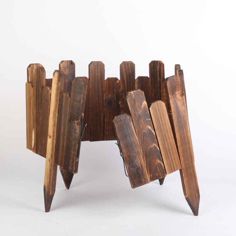 Wooden Edge Spiked Log Border Outdoor Roll Fencing Garden Lawn Edging ...