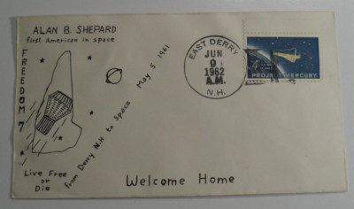STAMPMART : USA 1962 EAST DERRY NH FIRST AMERICAN IN SPACE MERCURY ...
