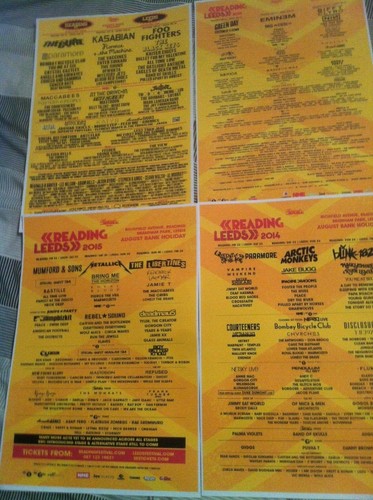 READING LEEDS FESTIVAL LINE-UP 2012 2013 2014 2015 - poster / magnet ...