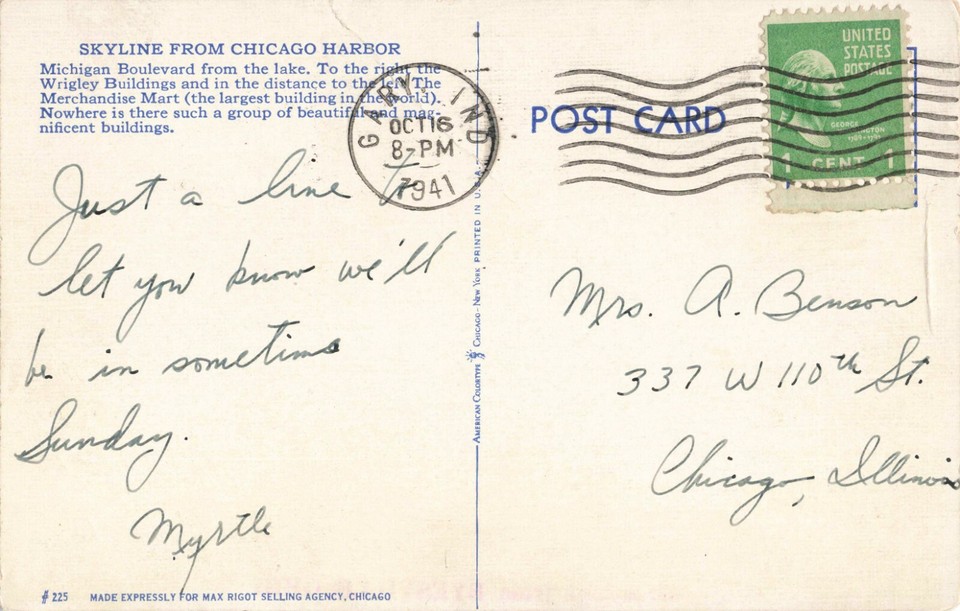 Postcard Skyline from Chicago Harbor Illinois | eBay