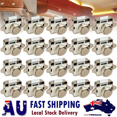 20Pack Push Button Latch Knob Catch Lock RV Drawer Cupboard Caravan ...
