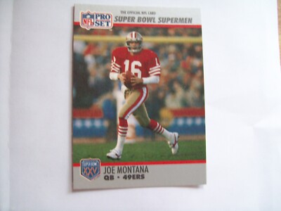 JOE MONTANA SF 49ers 1990 PRO SET SUPER BOWL SUPERMEN NFL #33 FOOTBALL ...
