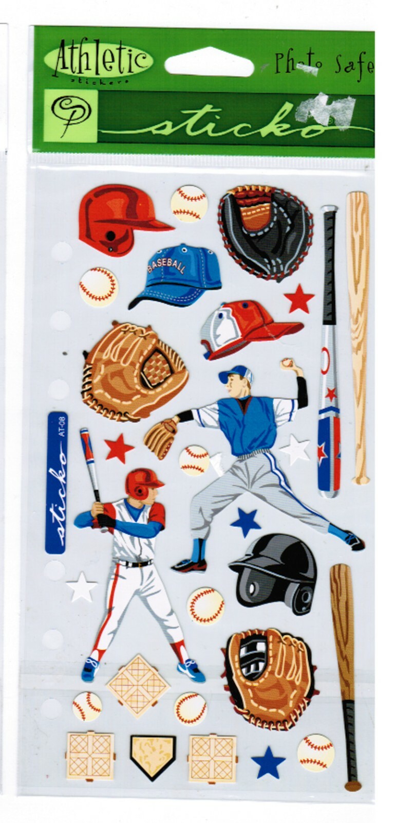 New pack Sticko Scrapbook Stickers BASEBALL Mitt Glove Bat Bases Ball ...