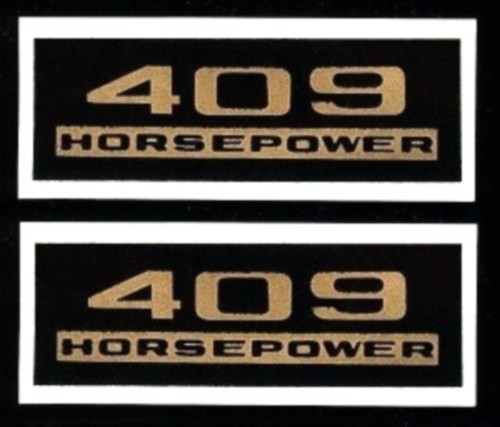 Chevrolet 409 Horsepower Valve Cover Decal Set | eBay