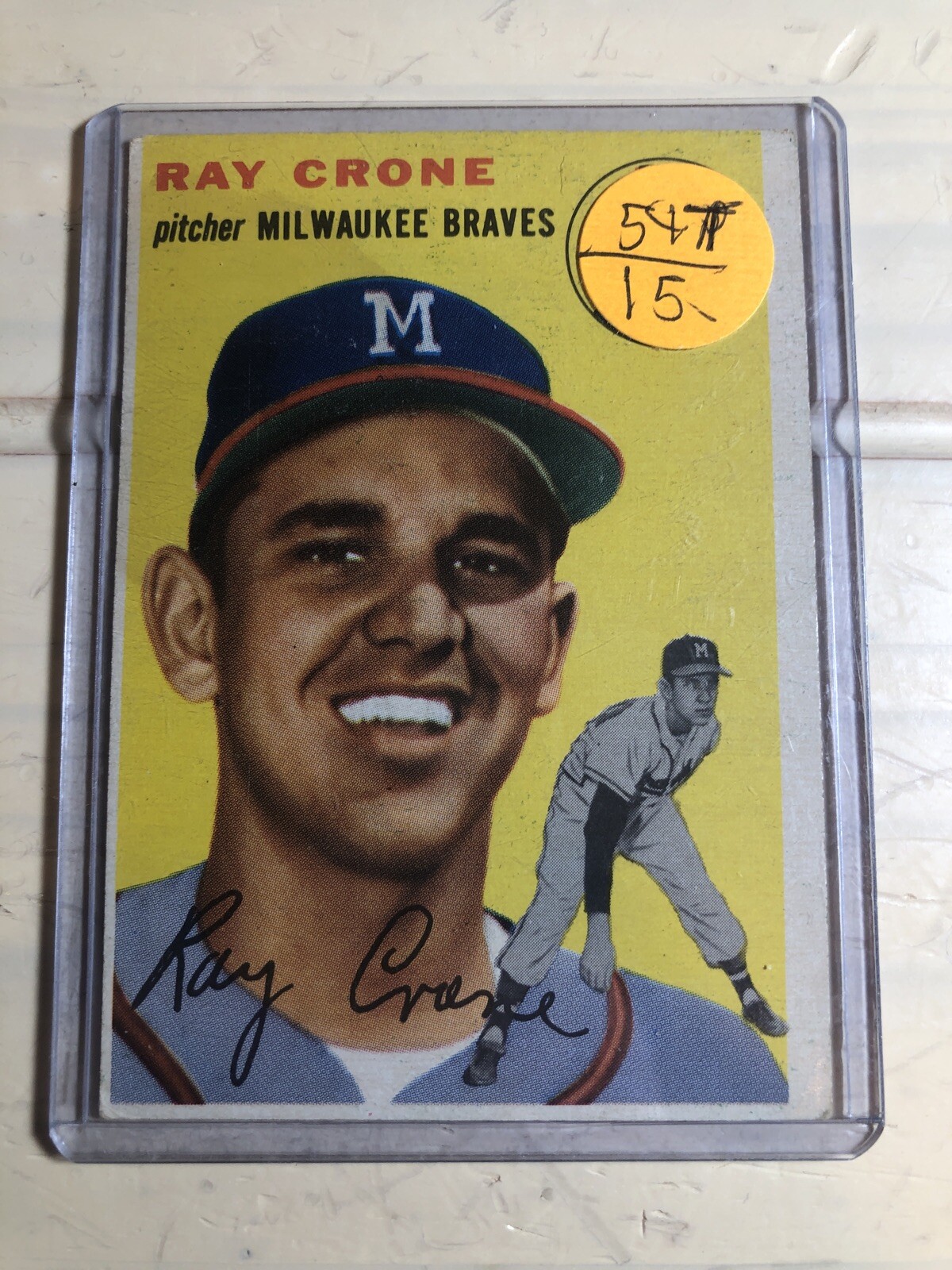 Ray Crone Milwaukee Braves 1954 Topps Baseball Card #206 | eBay