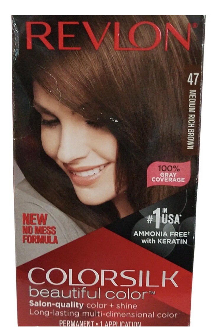 Revlon Colorsilk Beautiful Color Permanent Hair Dye #47 Medium Rich ...