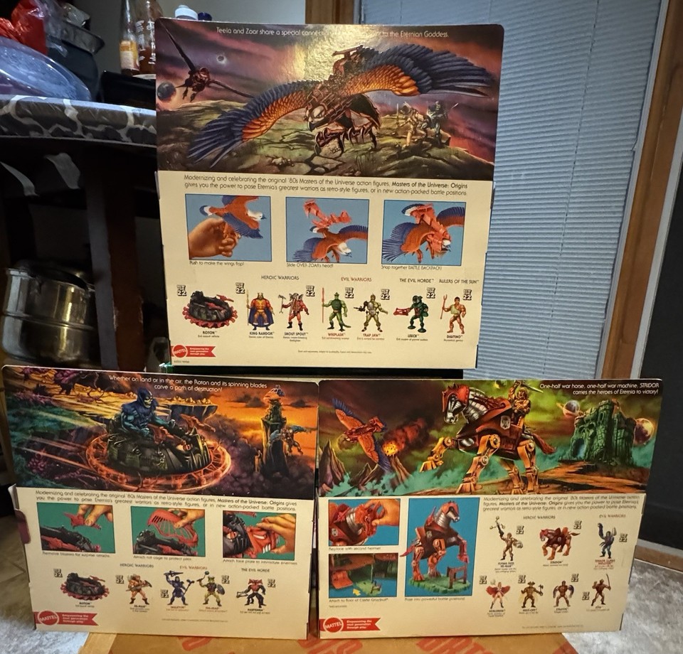 Masters of The Universe Origins Lot of 3 Vehicle Teela And Zoar Rotan ...