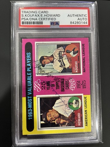 1975 Topps Elston Howard and Sandy Koufax Signed Auto MVPs Autograph ...