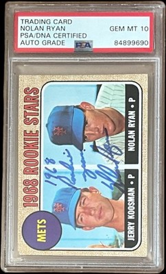 1968 Topps 177 Mets Rookies Jerry Koosman/Nolan Ryan Inscription '68 ROY PSA 10 | eBay