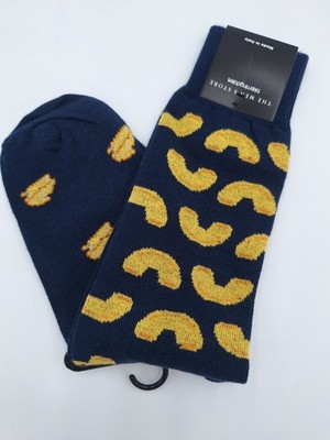 MACARONI and CHEESE Novelty Mens Socks Navy Bloomingdales 1 Pair $12 ...
