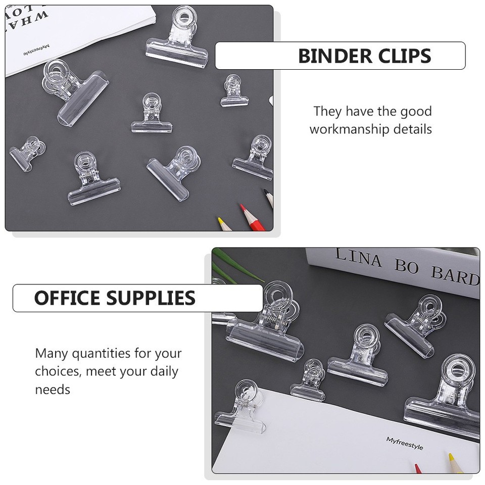 10pcs Binder Clips Plastic Paper Clamps School Office Supplies File ...