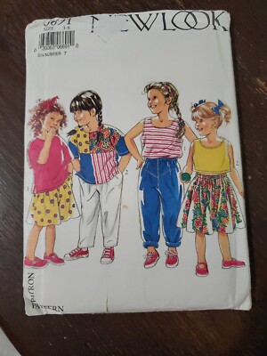 New Look Sewing Pattern 6691 Girls Skirt Pants Shorts Tops Sz 3-8 Uncut ...