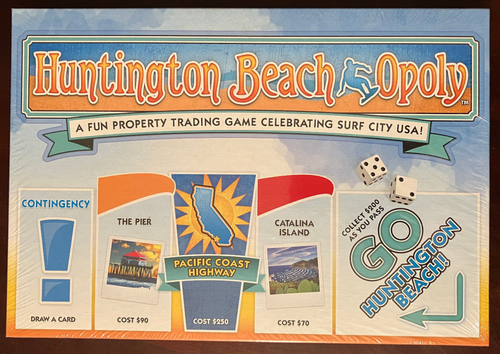 Huntington Beach-Opoly Monopoly Style Board Game Surf City - New in ...